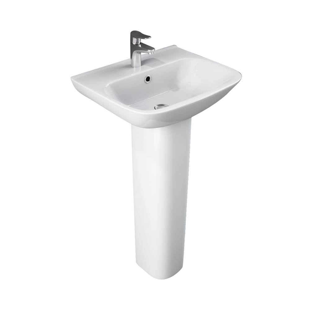 Barclay 3-1108WH Eden 450 Pedestal Lavatory 8 Widespread - White – Plumbing Overstock