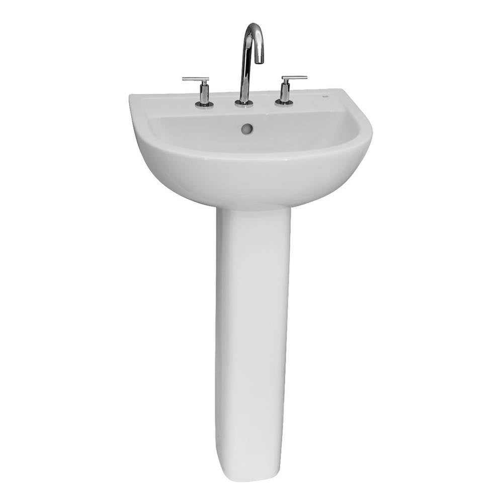 Barclay 3-556WH Compact 545 Pedestal Lavatory 6 Mini Spread - White – Plumbing Overstock