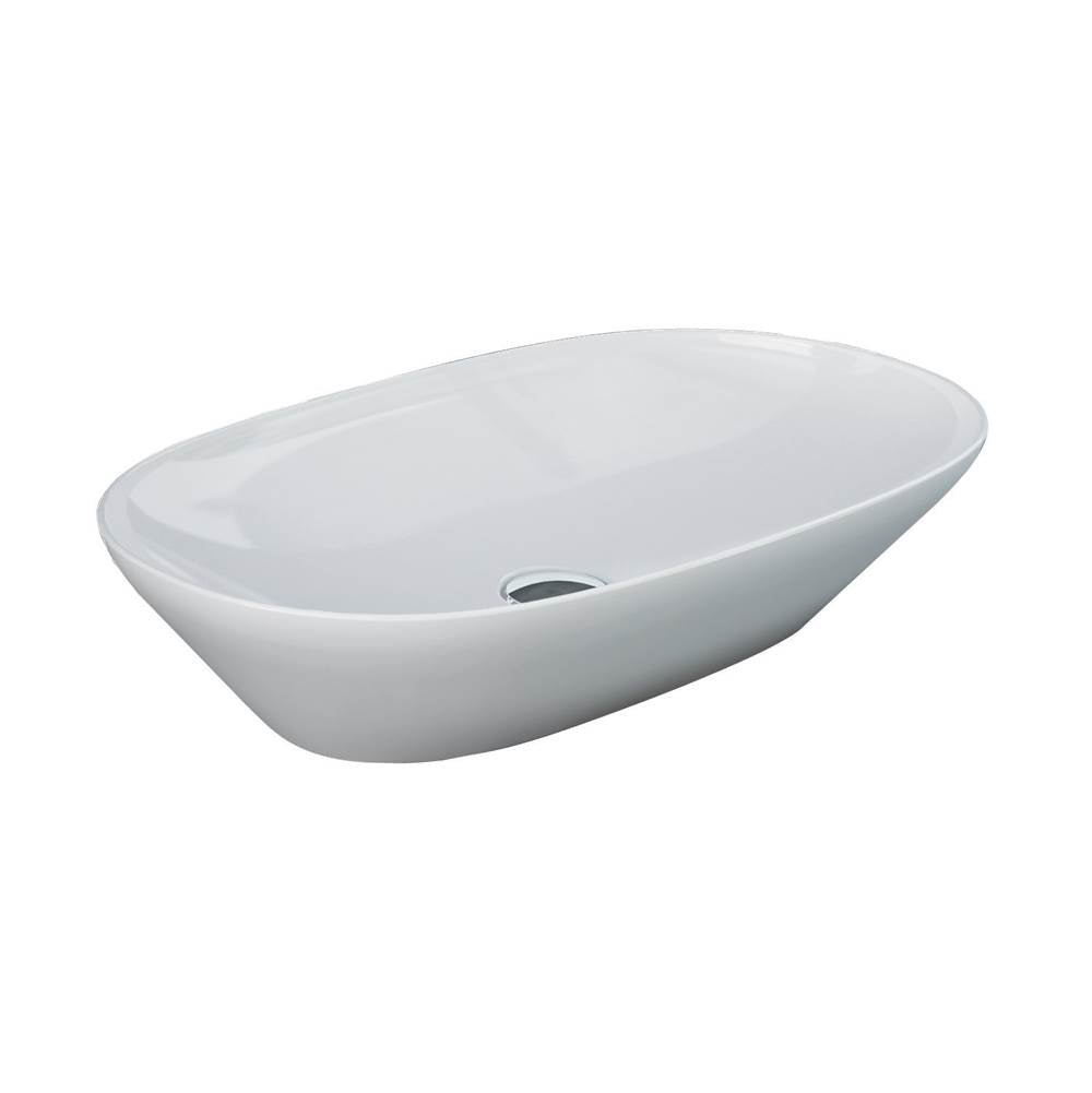 Barclay 5-503WH Variant 23 - 5/8 x 14 Oval Counter Top Basin in - Whit – Plumbing Overstock