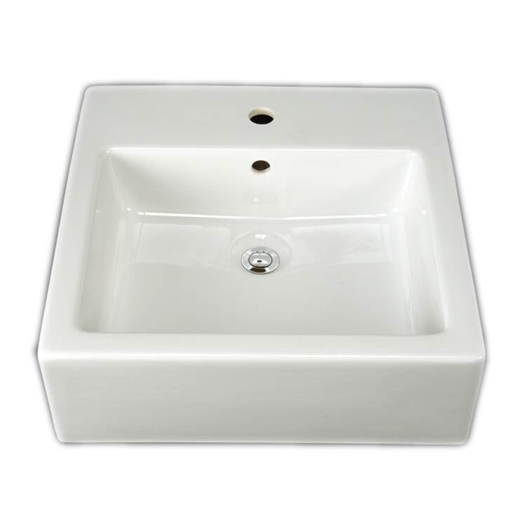 Barclay 4-464WH Patricia Square Vessel 4" Centerset - White – Plumbing Overstock