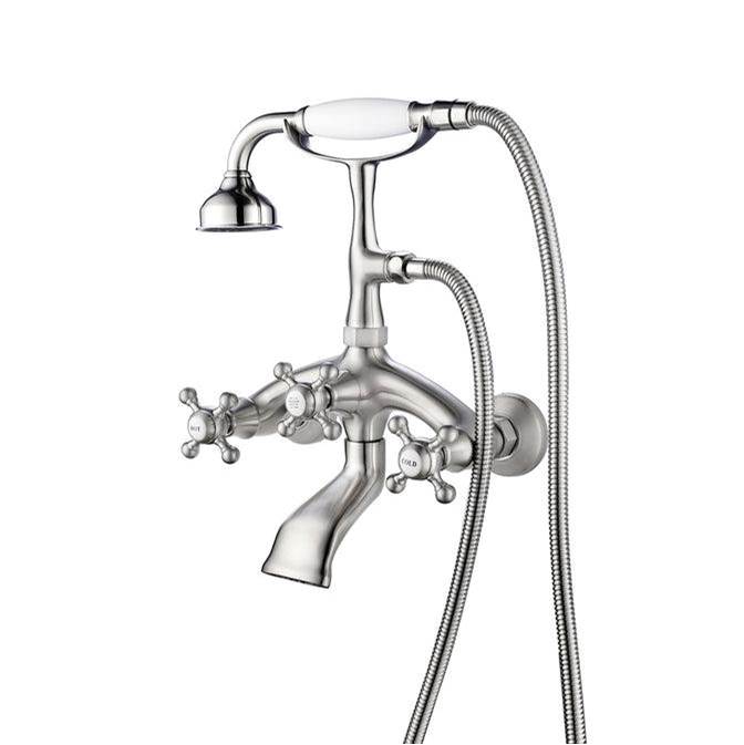 Barclay 4614-MC Wall Mount Filler With Hand Shower 8 Curved Body Cross ...