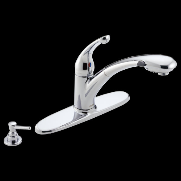 Delta 470-PROMO-DST Single Handle Pull-Out Kitchen Faucet – Plumbing ...
