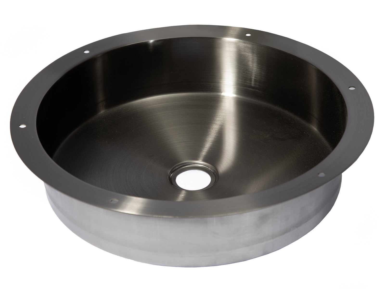 Eden Bath EB_SS050BK Round 15-in Stainless Steel Undermount Sink in Bl ...